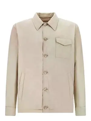 Herno Suede-effect Padded Jacket - Neutrals