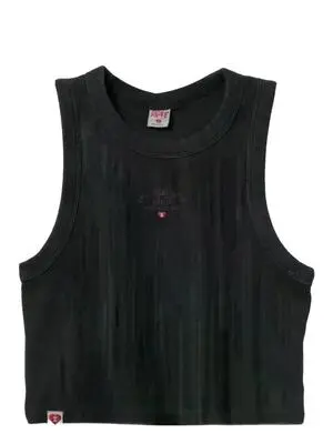 AAPE BY *A BATHING APE Heart Logo Embroidered Tank Top - Black