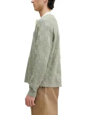Filling Pieces Checkerboard Knit Long-sleeve Sweatshirt - Grey