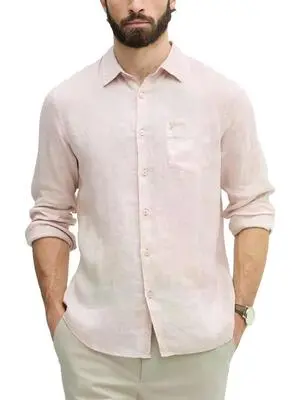 Guess Logo-embroidered Chest-pocket Shirt - Pink