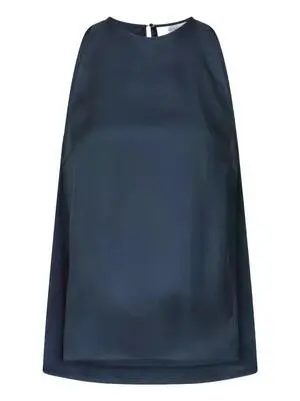 Loulou De Saison Silk Twill Halterneck Cami Top - Blue