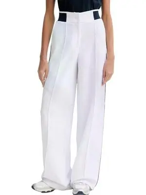 Guess Wide-leg Track Pants With Side Stripe Detail - White
