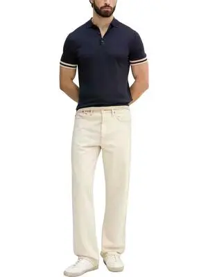 Guess Striped-trim Short-sleeve Polo Shirt - Blue