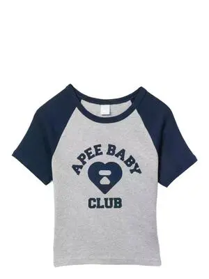 AAPE BY *A BATHING APE Heart Logo Raglan Sleeve T-shirt - Grey
