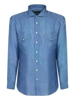 DELL'OGLIO Western-style Button-down Shirt - Blue