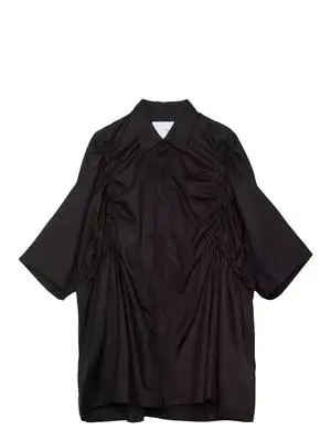 YOSHIOKUBO Ruched Short-sleeve Shirt - Black