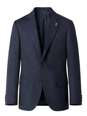 Pal Zileri Logo-pin Single-breasted Jacket - Blue