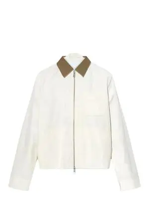 SAMSOE SAMSOE Corduroy-collar Zip-up Jacket - Neutrals