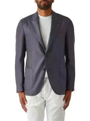 LARDINI Peak-lapels Single-breasted Blazer - Grey