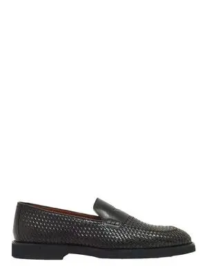 DOUCAL'S Woven Loafers - Black