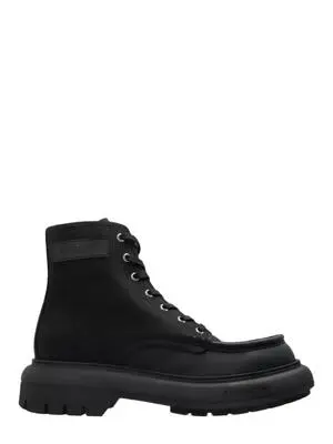 Givenchy Logo Patch Lace Up High Top Boots - Black