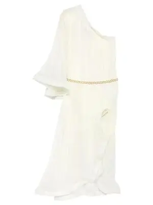 SIMONA CORSELLINI One-shoulder Midi Dress With Chain Belt - White