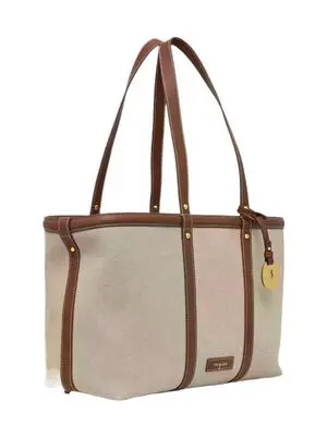 TRUSSARDI Elba Canvas Tote Bag - Neutrals