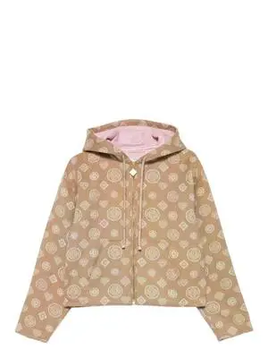 Casablanca Hooded Jacket With Monogram Print - Brown