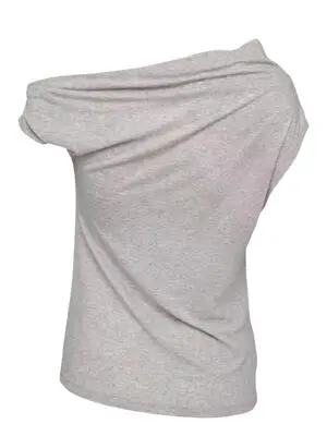 GLOWNY Draped Asymmetric T-shirt - Grey