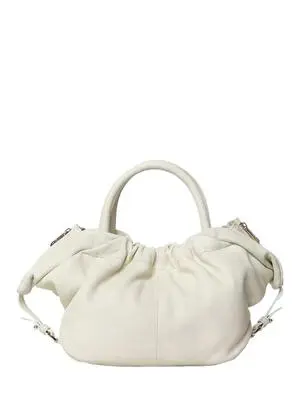 BIASIA Logo Detail Ruched Shoulder Bag - Neutrals