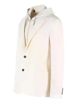 Eleventy Hooded Single-breasted Wool Jacket - Neutrals
