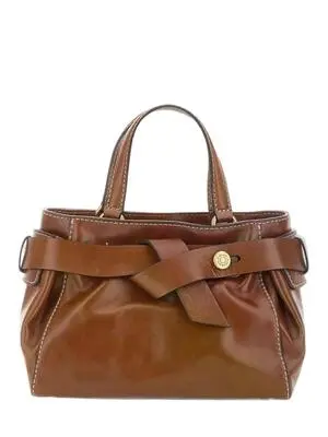 GIANNI CHIARINI Small Miranda Knotted Leather Tote Bag - Brown