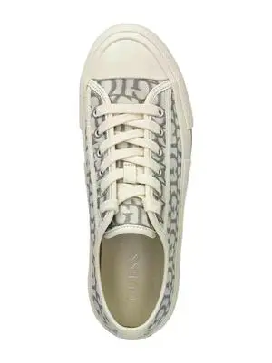 Guess Carey Logo-print Lace-up Sneakers - Neutrals