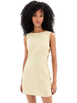LE BOP Jane Linen Mini Dress - Honeydew
