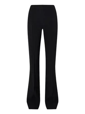 THE ROW Fabien Wool-blend Crepe Straight-leg Pants - Black