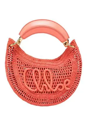 Chloé Summer Banana Raffia Mini Hobo Bag - Orange