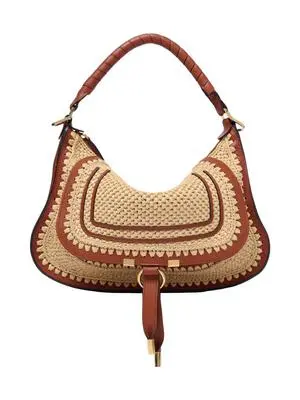 Chloé Marcie Small Raffia Shoulder Bag - Brown