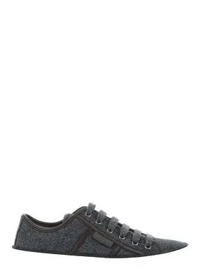 Brunello Cucinelli BRUNELLO CUCINELLI Low-Top Sneakers With Shiny Tab Detail Gray