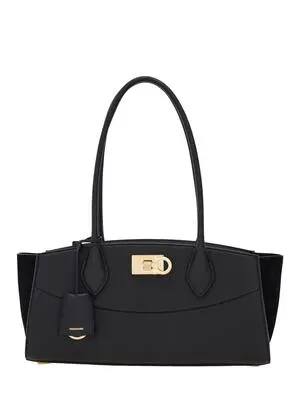 FERRAGAMO Studio Soft Bag East West - Black