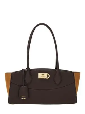 FERRAGAMO Studio Soft Bag East West - Brown