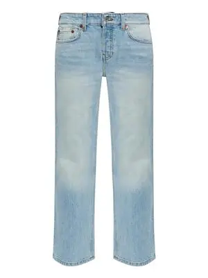 RE/DONE Slim Straight Crop Jeans - Blue