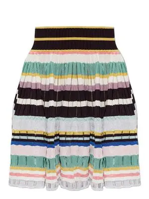 Alaïa Striped Flared Knit Skirt - Multicolour