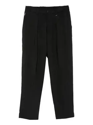 YES LONDON Pleated Trousers With Elasticated Waistband - Black
