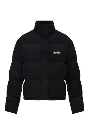 Moschino Padded Jacket With Logo And Smiley Print - Black