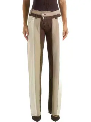 Manière De Voir Jacinda Colour-block Panelled Jeans - Brown