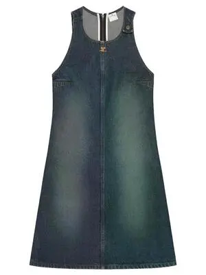 COURREGES A-line Denim Mini Dress - Blue