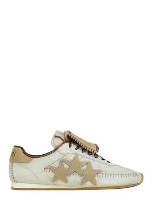 Amiri Pacific Flat Sneakers With Star Patch Detailing - Neutrals