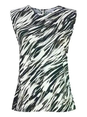 Proenza Schouler White Label Megan Printed Twill Top - White