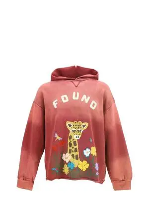 FOUND Embroidered Logo Hoodie - Red