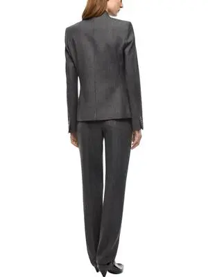 Pinko Tailored Wool-blend Herringbone Jacket - Grey