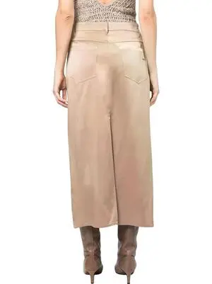 Brunello Cucinelli Straight-cut Midi Skirt - Neutrals