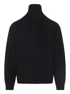 TOM FORD Half-zip Wool Sweater - Black