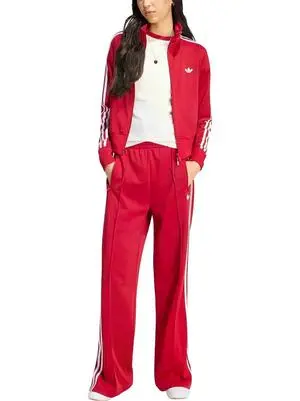 Adidas Adidas Firebird Loose-Fit Track Pants With Side Stripe Detail Red
