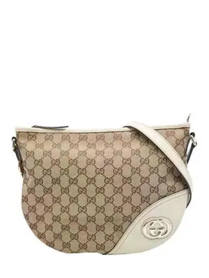 Gucci Medium Gg Canvas New Britt Half Moon Crossbody Bag - Neutrals