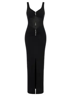 MANURI Kristen Bead Detail Maxi Dress - Black