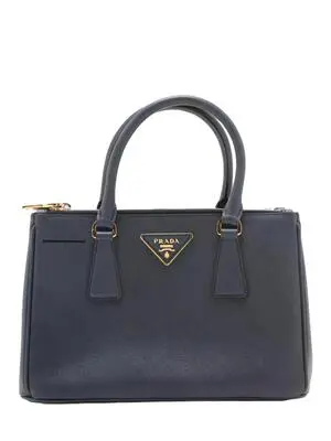 Prada Saffiano Lux Galleria Double Zip Satchel - Blue
