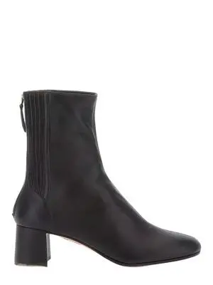 AQUAZZURA Aquazzura Rear-Zip Ribbed-Panel Ankle Boots