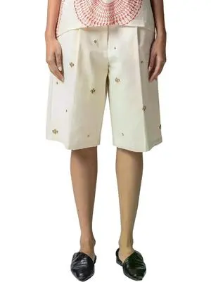 MULLER OF YOSHIOKUBO Embellished Pleated Shorts - Neutrals