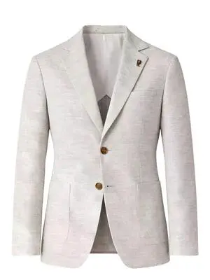 Pal Zileri Single-breasted Notched-lapels Blazer - Grey