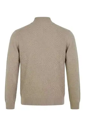 TOMBOLINI Beige Basket-weave Zip-up Cardigan - Neutrals